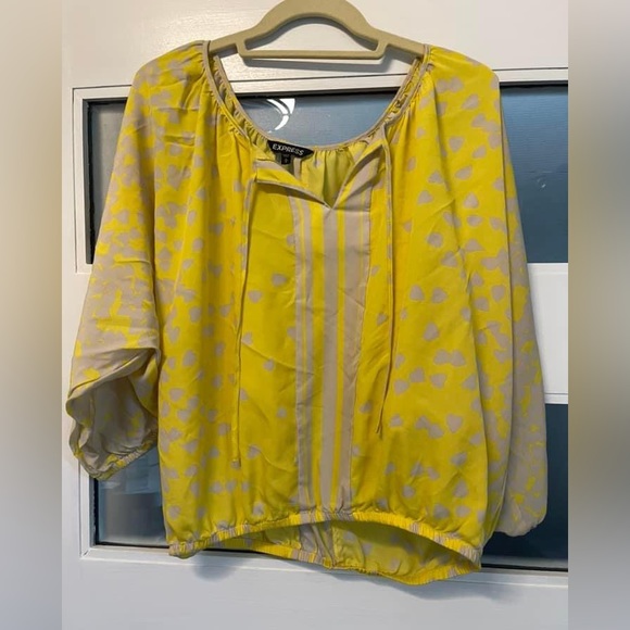 Express | Tops | Lightweight Flowy Yellow Business Casual Top Perfect ...